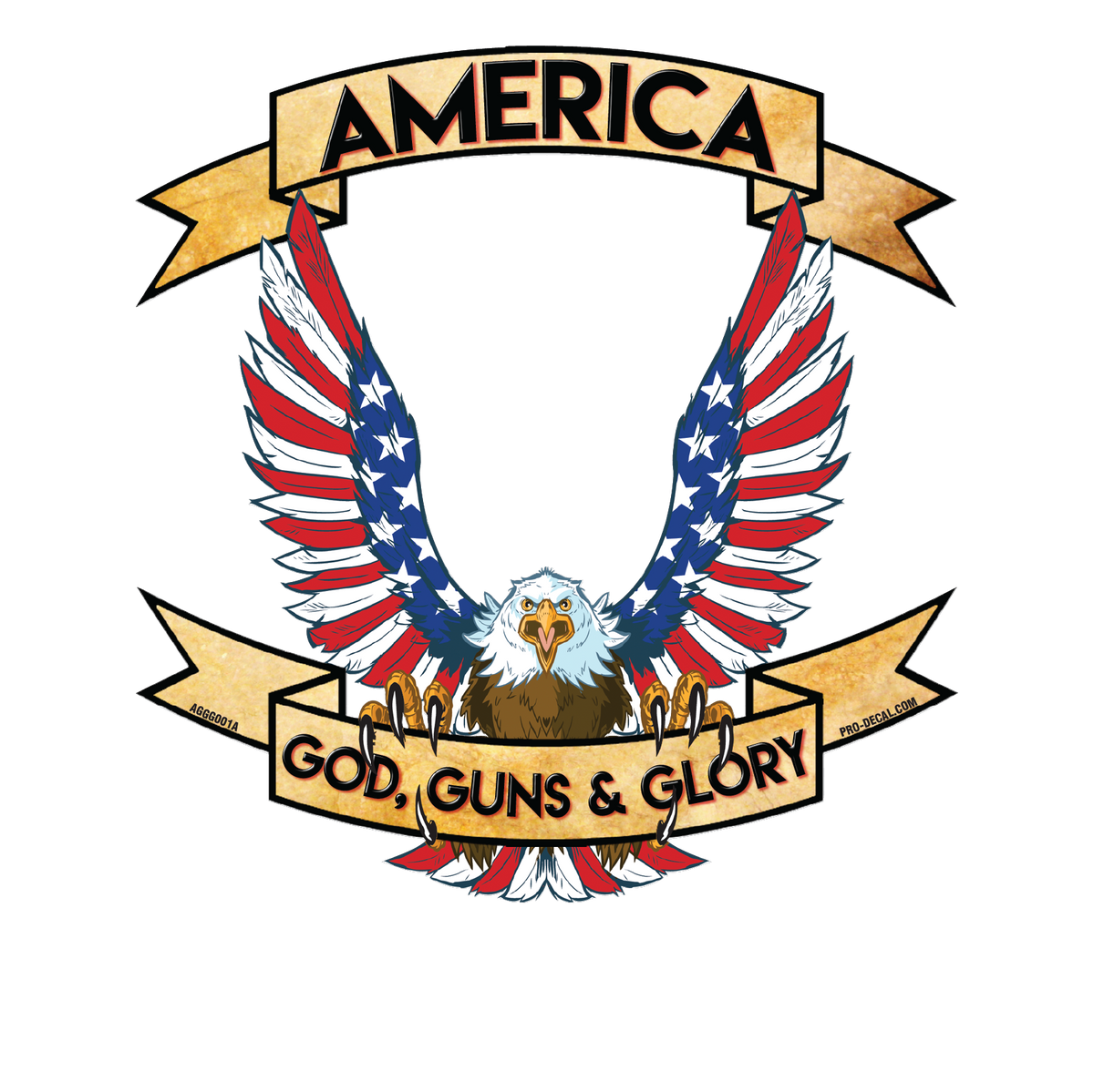 America God, Guns & Glory 4" x 3.875" – Pro Decal