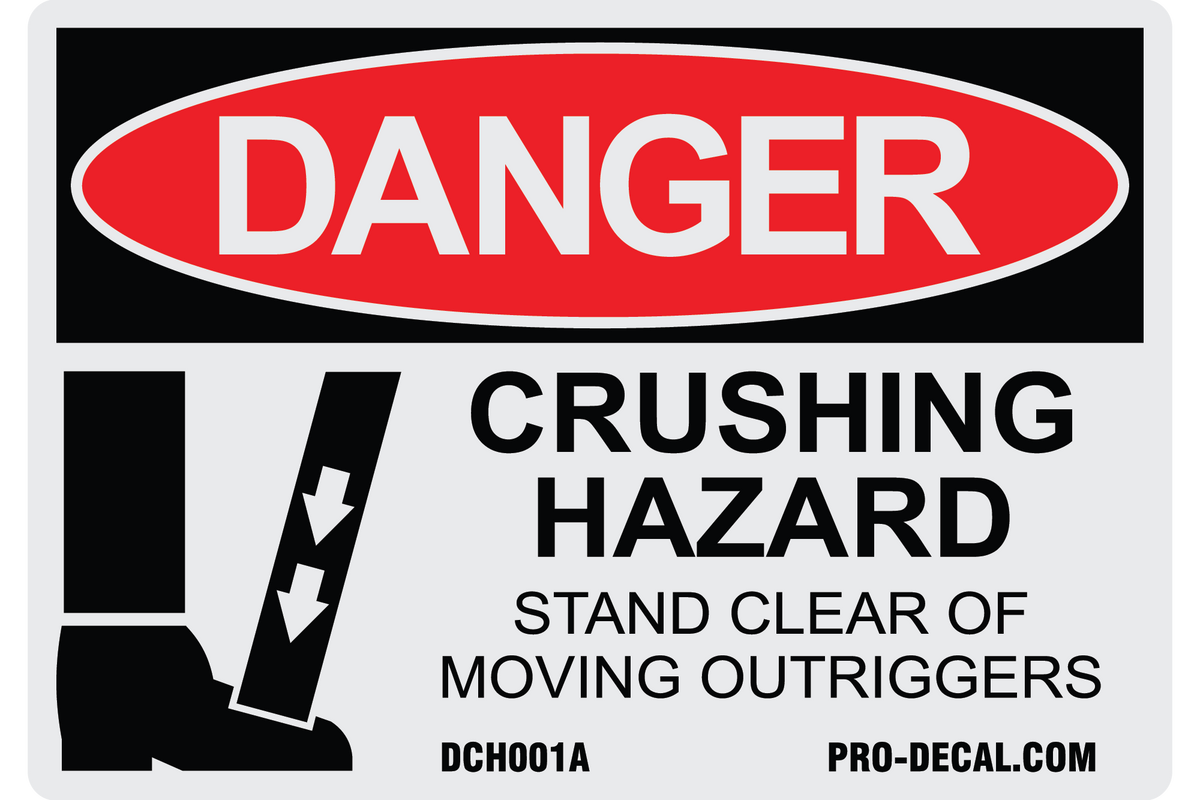 Pro Decal - Warning Decals | Danger Crushing Hazard