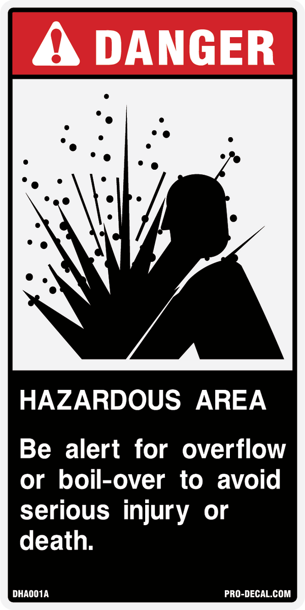 Pro Decal - Warning Decals | Danger Hazardous Area 2.75" x 5.5"