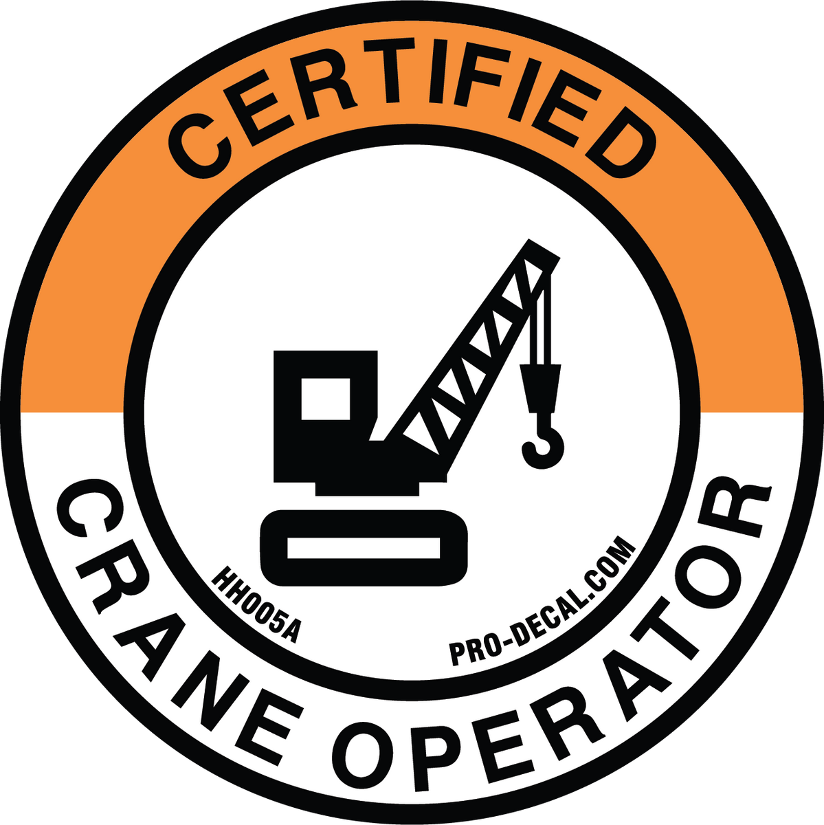 Pro Decal - Hard Hat Decals | Certified Crane Operator 2.5" x 2.5"