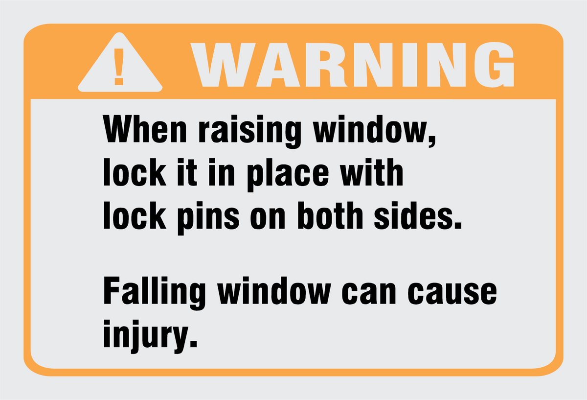 Pro Decal - Warning Decals | Warning When Raising Window