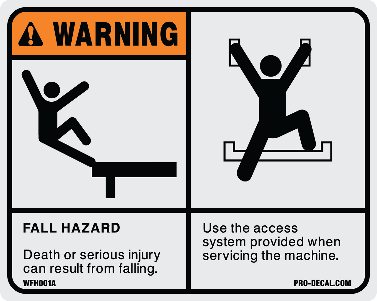 Warning Fall Hazard 4" x 5" – Pro Decal